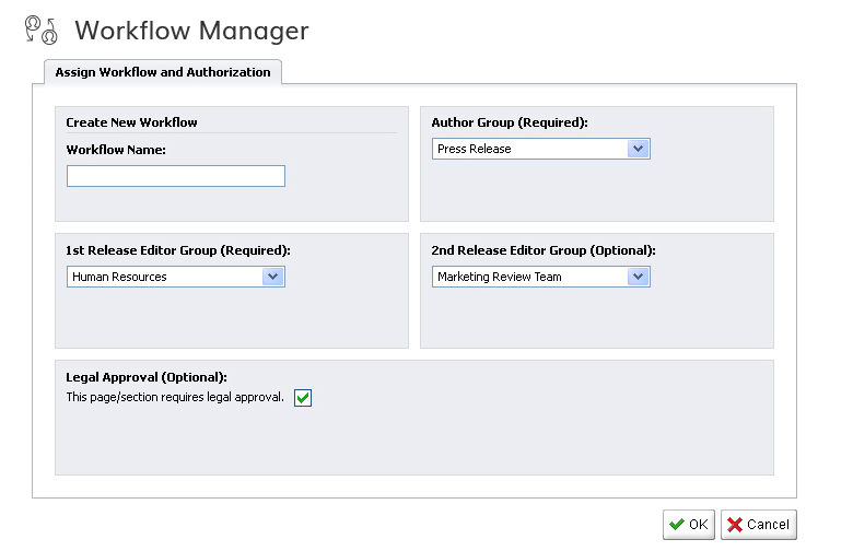 Enthink: Workflow Manager Module For OpenText Web Site Management (RedDot)